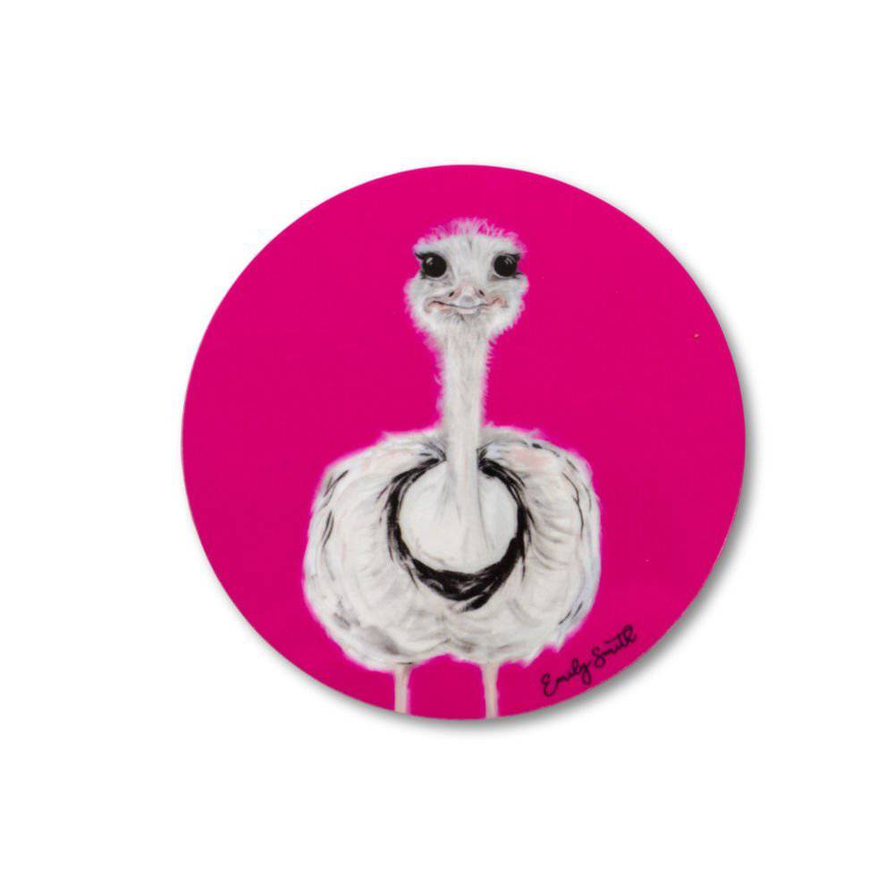 Camilla the Ostrich Round Coaster | Bumble Living