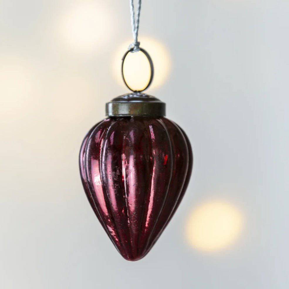 Ribbed Gourd Decoration Bauble Red | Bumble Living
