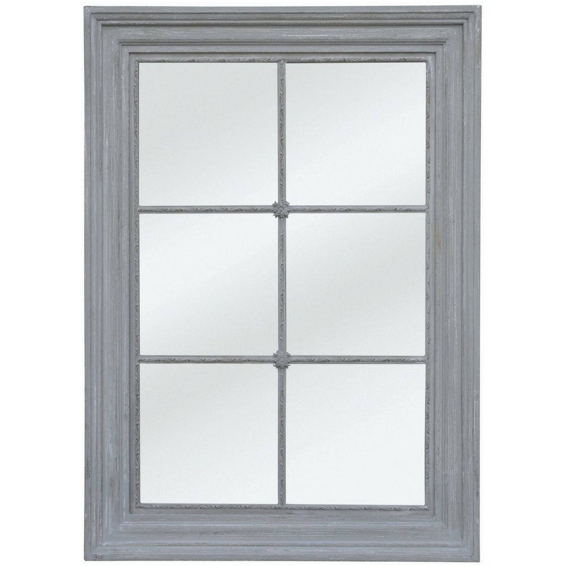 Window Panel Mirror Antique Grey | Bumble Living